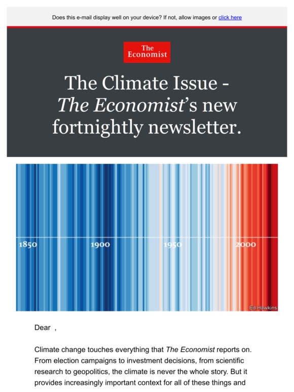 The Economist: Sign up now to our new climate-change newsletter | Milled