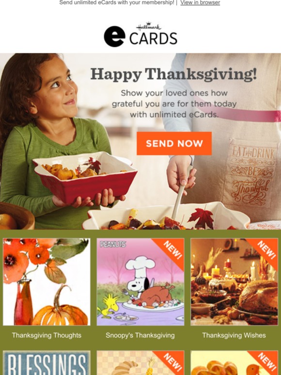 Hallmark: Send unlimited gratitude today with eCards | Milled