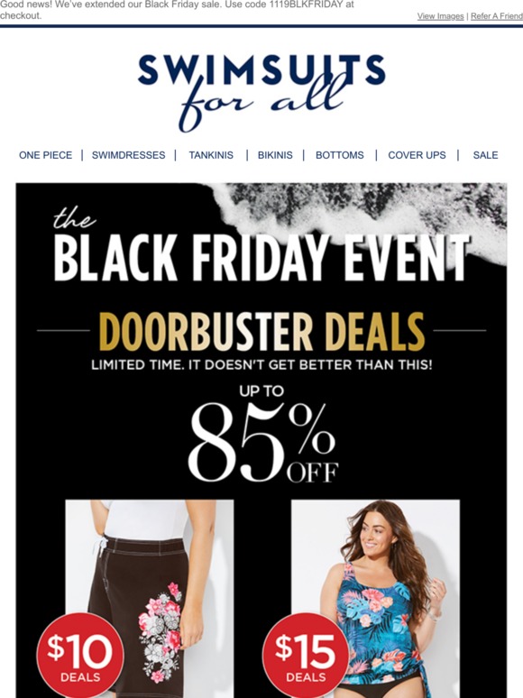 Swimsuits For All: BLACK FRIDAY EXTENDED: Doorbuster Deals as Low as ...