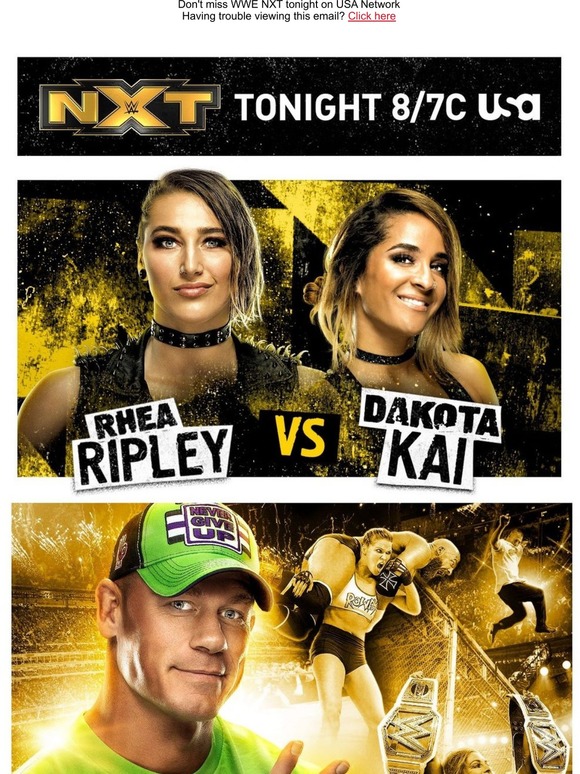 WWE: Rhea Ripley vs. Dakota Kai tonight on NXT 8/7c | Milled