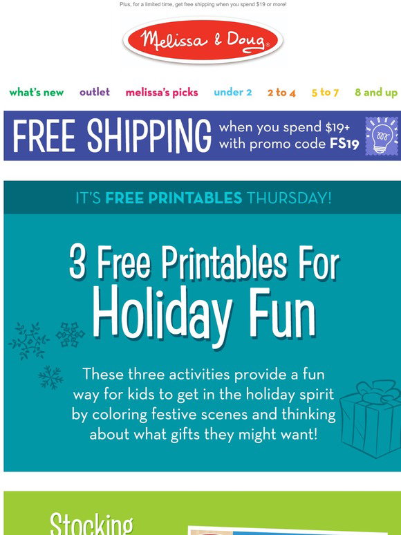 Melissa & Doug: Here are your 3 free printables for the weekend! | Milled