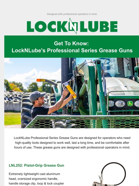 LockNLube: LockNLube Professional Series Grease Guns | Milled