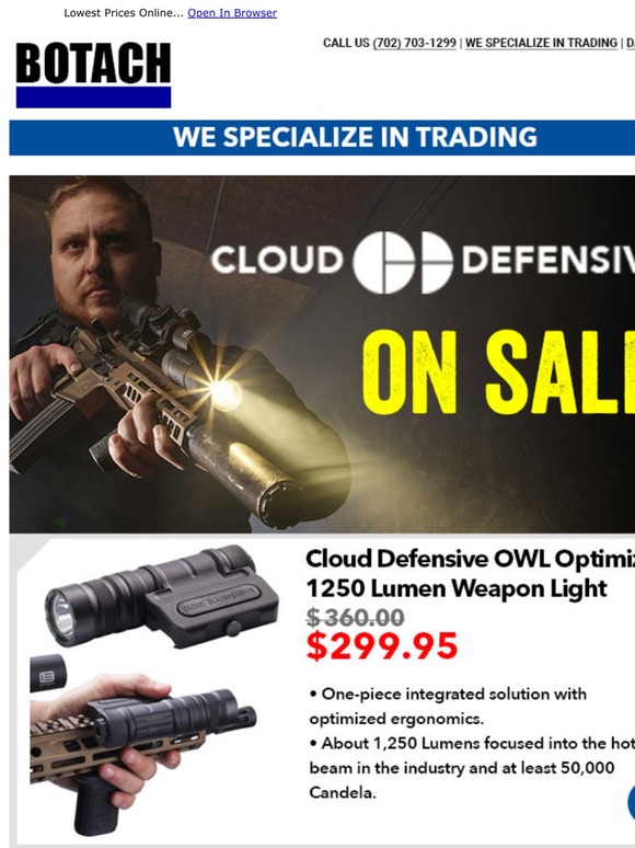 Botach Tactical: ON SALE: Cloud Defensive OWL Optimized 1250 Lumen ...