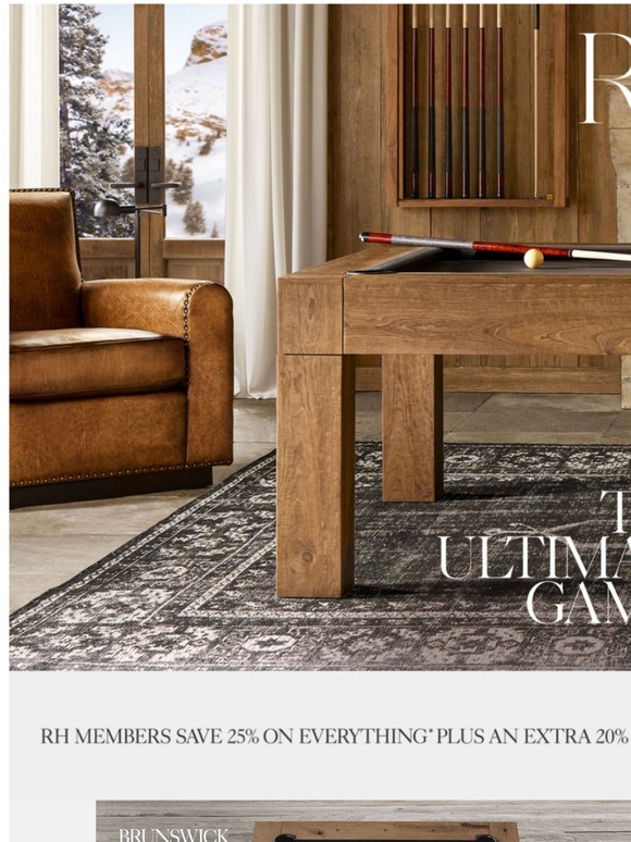 Restoration Hardware: The Ultimate Games. Classic Billiards Tables ...