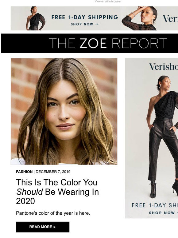 The Zoe Report: This Is The Color You SHOULD Be Wearing In 2020 | Milled