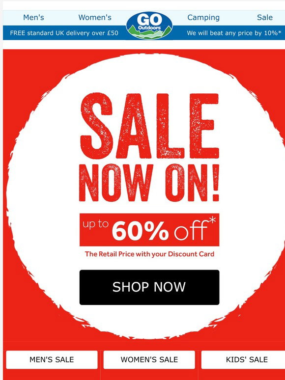 Go Outdoors: SALE NOW ON! Up to 60% OFF. Hurry while stocks last. | Milled