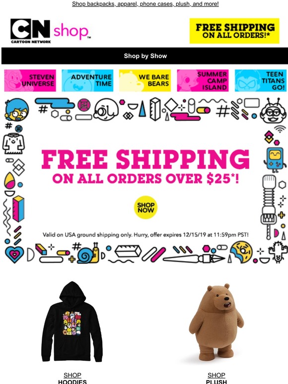 Cartoon Network Shop: Free Shipping continues in the Cartoon Network ...