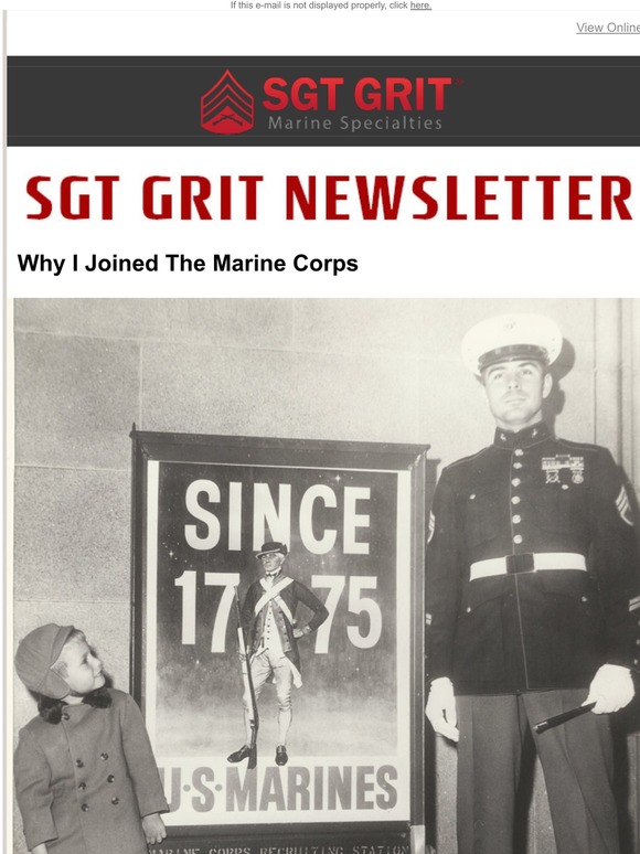 Sgt. Grit Marine Specialties: Sgt Grit Newsletter | Why I joined The ...