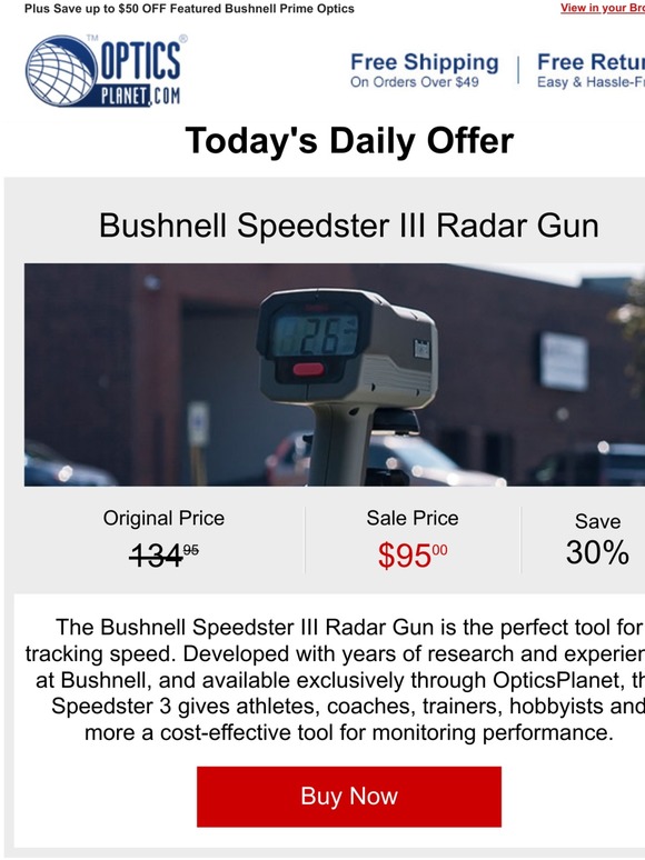 OpticsPlanet: Exclusive! Bushnell Speedster III Radar Gun | Milled