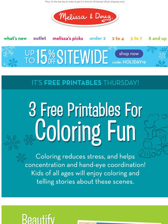 Melissa & Doug: Here are your 3 free printables for the weekend! | Milled