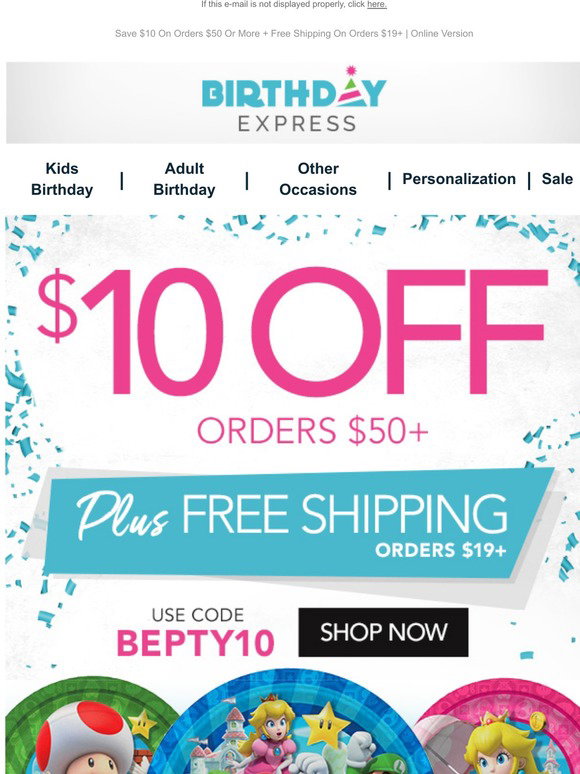 Birthday Express: 🎁 Enjoy This $10 Savings On All Party Themes! | Milled