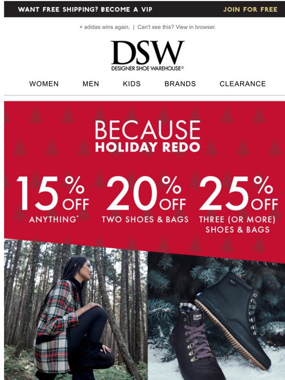 DSW: It’s on: Get up to 25% OFF right now. | Milled