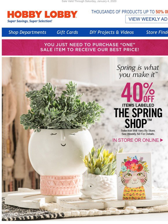 Hobby Lobby: Featuring Our Exclusive Spring Shop™ Brand! | Milled