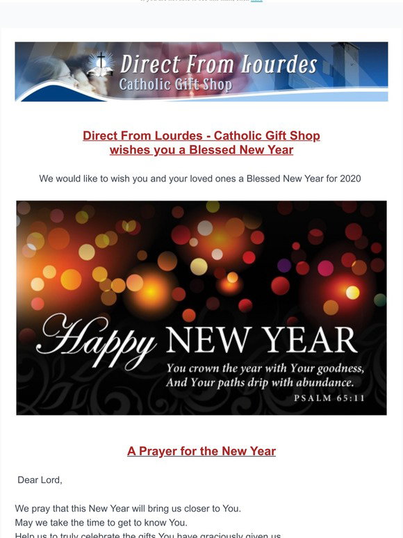 Catholic Gift Shop: New Year Blessings - A Prayer for 2020 | Milled