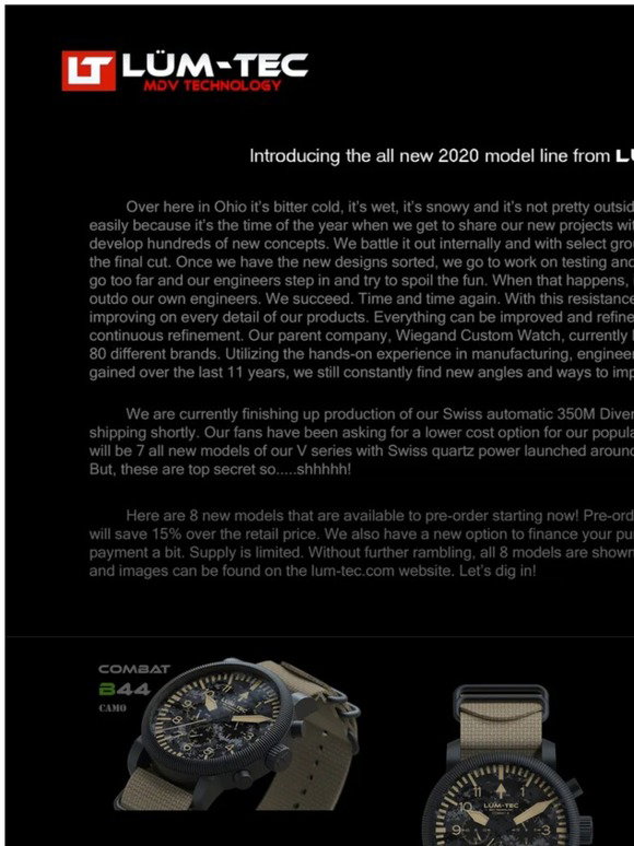 Lum-Tec: Introducing the 2020 model line from Lum-Tec! | Milled