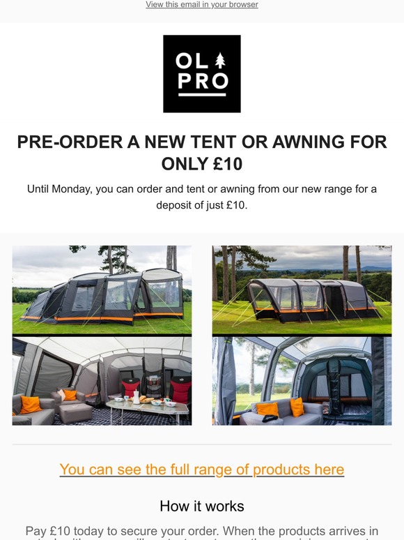 OLPRO: Order a brand new OLPRO tent for only £10* ⛺ | Milled