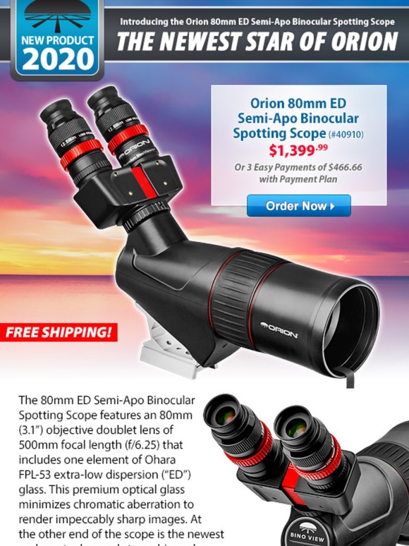 Orion Telescopes: Introducing The Orion 80mm ED Semi-Apo Binocular ...