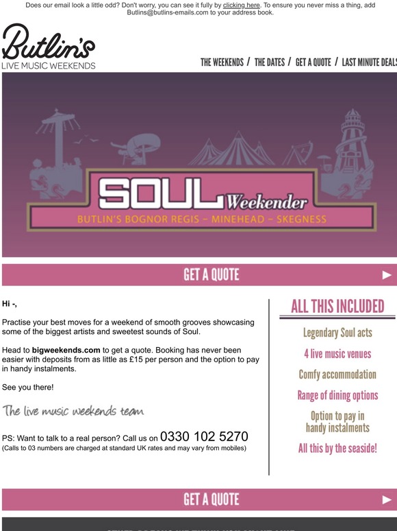 Butlin's: Join us for a weekend of Soul | Milled
