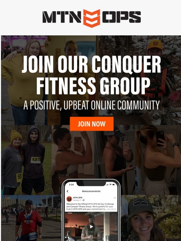 MTN OPS: Join Our Facebook Group [Conquer Fitness Community] | Milled