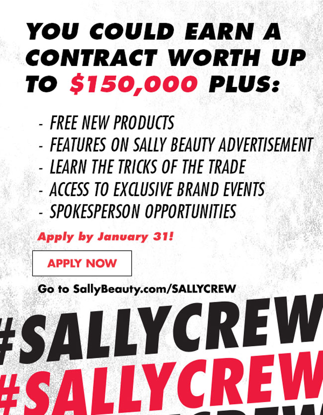 Sally Beauty Supply: Link is NOW Live! Apply to Be a Sally Crew ...