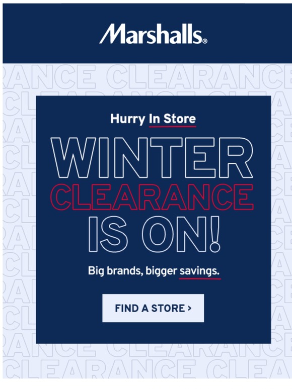 Marshalls: CLEARANCE: Happening NOW. | Milled