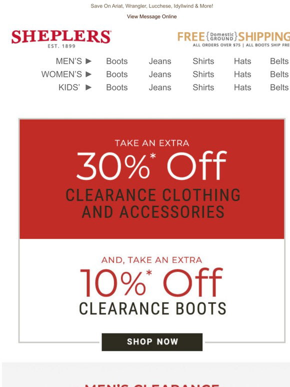 Sheplers: It's Official - You're Getting An EXTRA 30% OFF Clearance ...