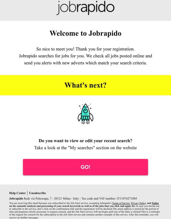 Jobrapido: Welcome to Jobrapido! Let's get started | Milled