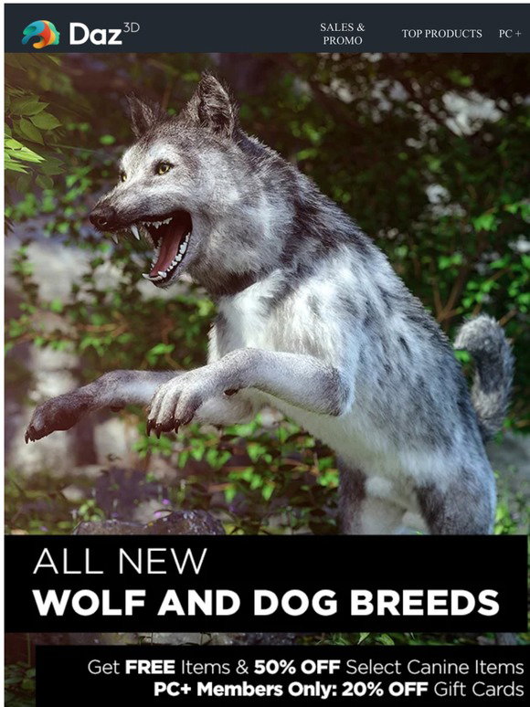 DAZ 3D: All New Wolf and Dog Breeds From Daz 3D | Milled