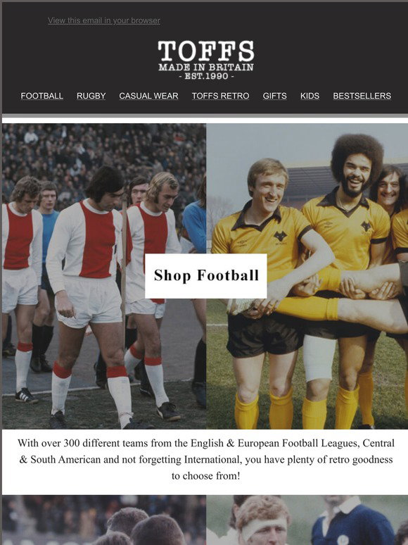 Toffs: Retro Football and Rugby Shirts right here! | Milled