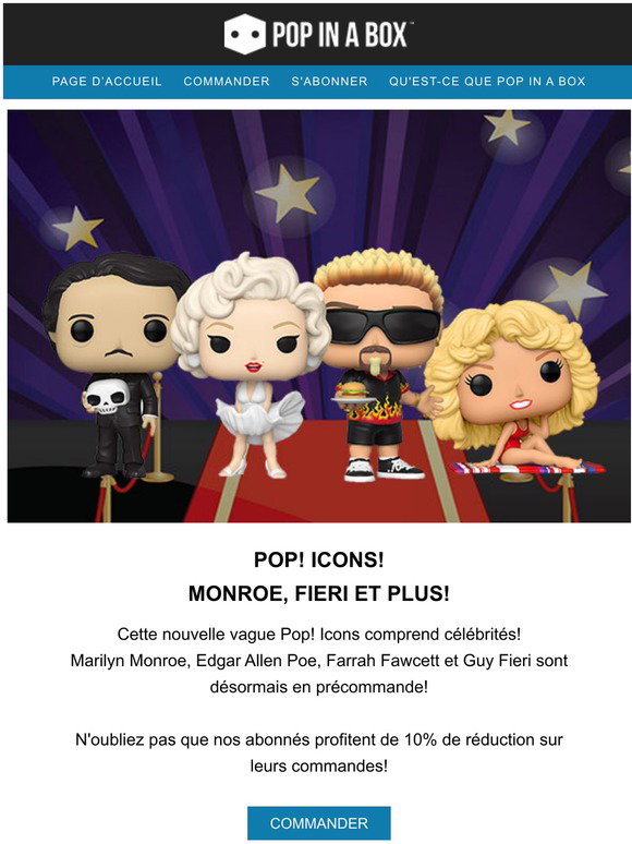 Pop In A Box: Nouvelles Pop Icons: Marilyn Monroe,Farah Fawcett, Guy ...