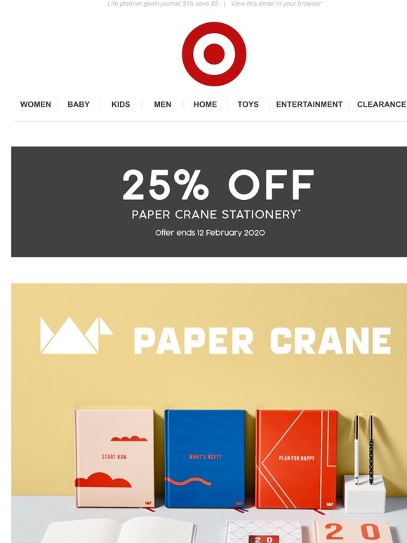 Target: 25% OFF Paper Crane Stationery* | Milled
