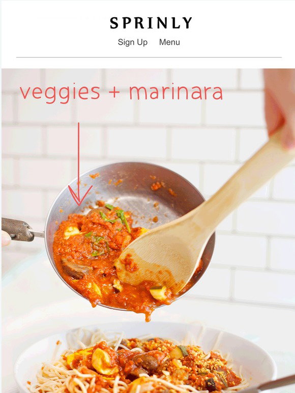 Sprinly: Pasta Primavera Marinara with Gluten-Free Pasta and Cashew ...
