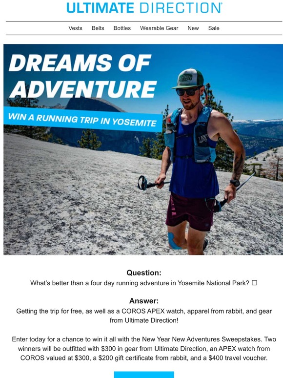 Ultimate Direction: Win a 4-day Yosemite running adventure! | Milled