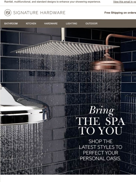 Signature Hardware: Just In: Shower Head Designs for Any Home | Milled