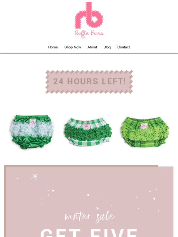 Ruffle Buns: 24 hours left! Enjoy 3 FREE pairs of Ruffle Buns! | Milled