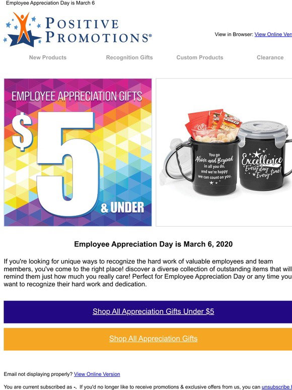 Positive Promotions: Employee Appreciation Day Gifts Under $5 | Milled