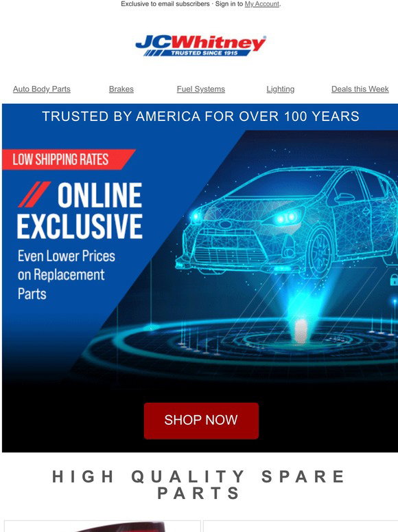 JC Whitney: Save big with our markdowns on replacement parts this ...
