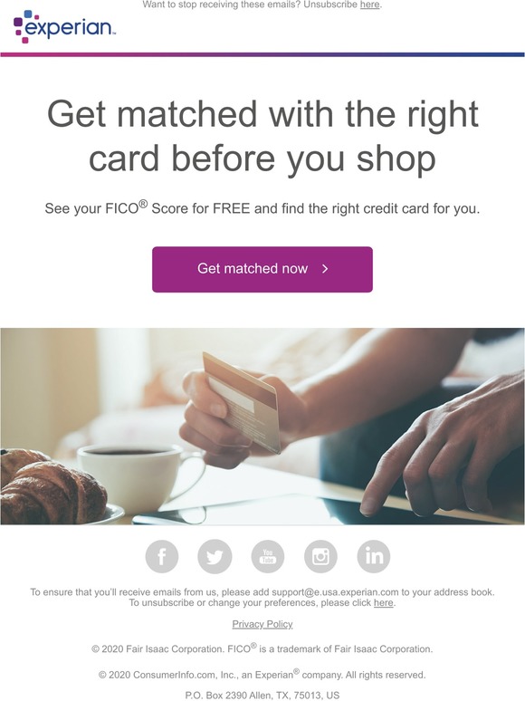 Experian: Your new cards are waiting for you | Milled