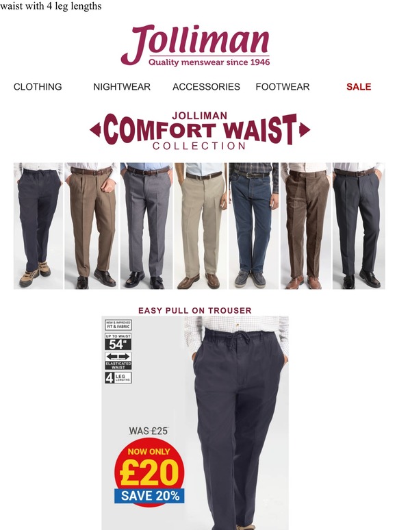 Jolliman: Introducing Our New Comfort Waist Collection ↔ | Milled