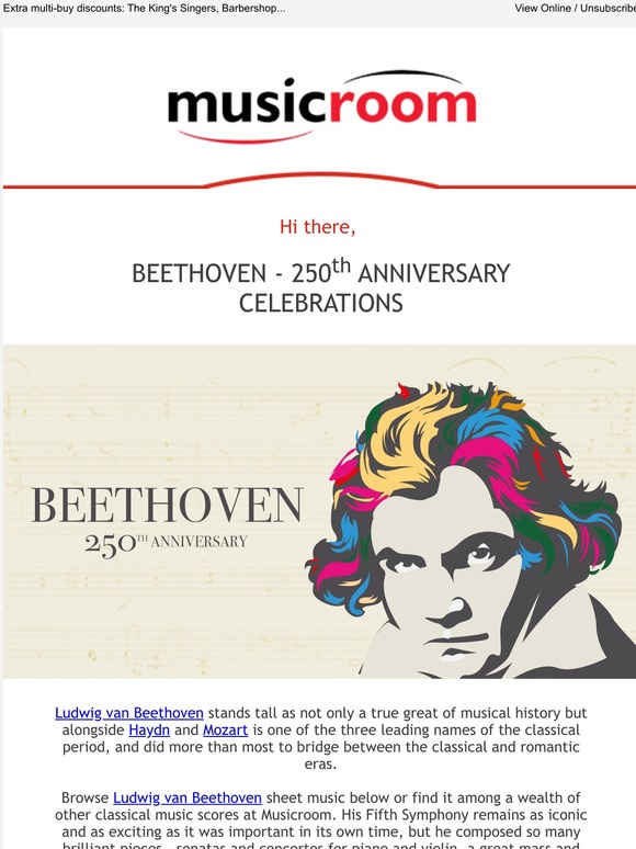 Musicroom: Beethoven’s 250th Anniversary & Extra Multi-buy Discounts ...