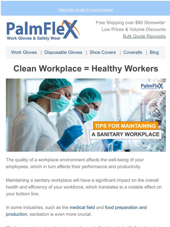 PalmFlex: Tips for Maintaining a Sanitary Workplace | Milled