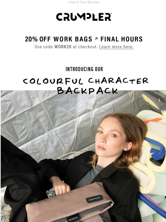 Crumpler: Introducing the Colourful Character Backpack | Made From ...