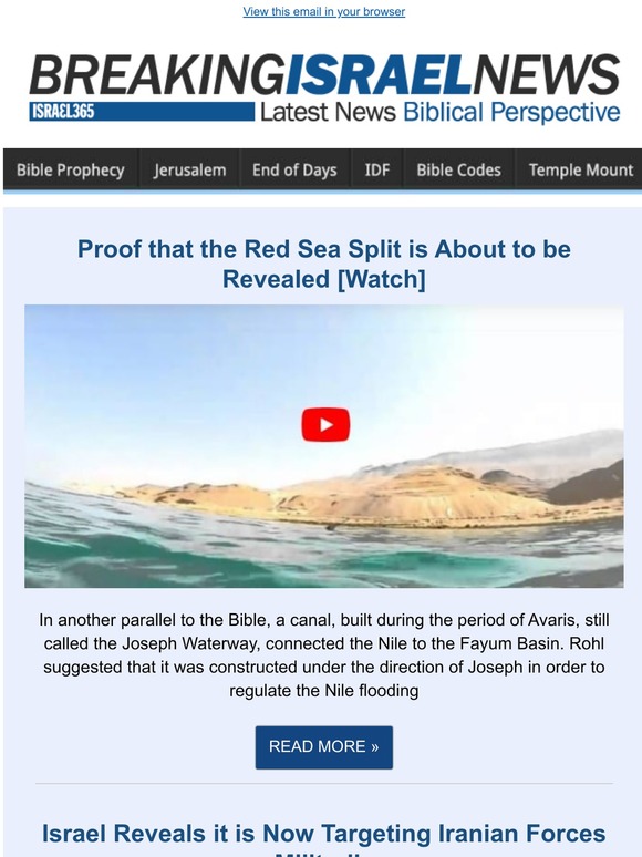 Israel365: Proof that the Red Sea Split is About to be Revealed [Watch ...