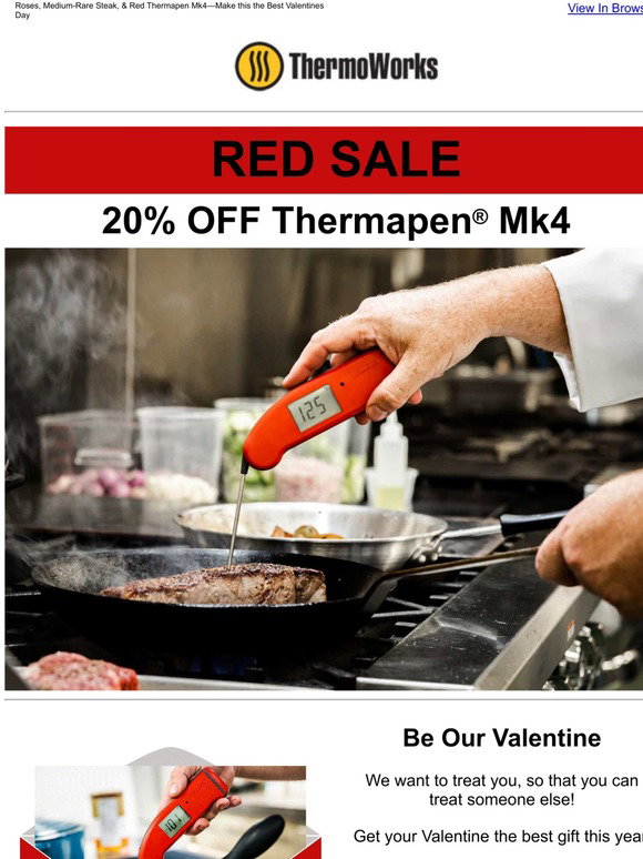 ThermoWorks: 🔴 Red Sale! 20% Off Red Thermapen Mk4 for Valentine's Day ...
