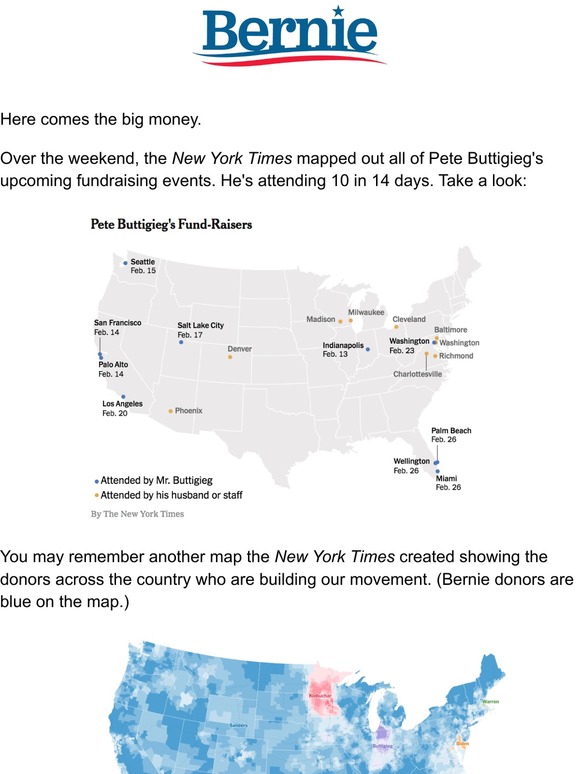 Bernie Sanders: Pete's map vs. OUR map | Milled