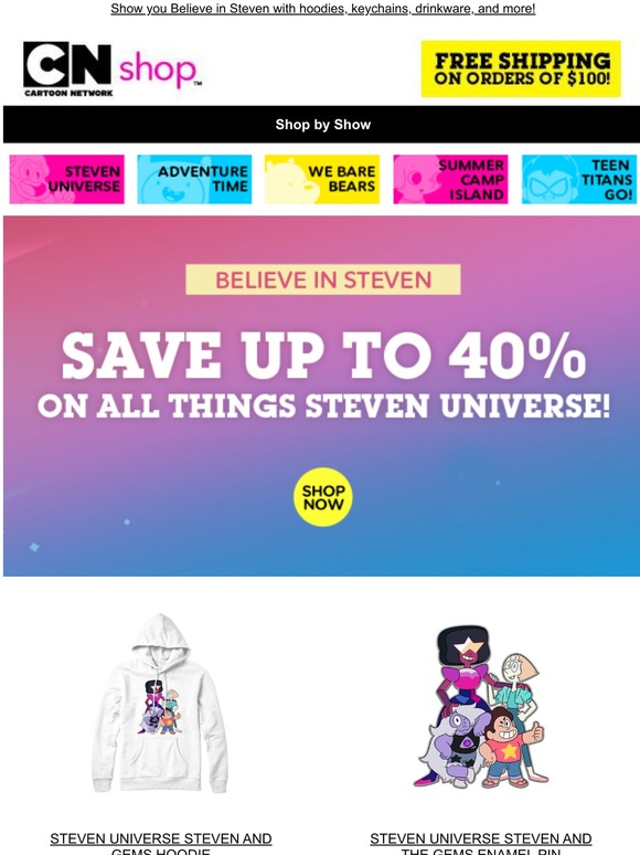 Cartoon Network Shop: Save up to 40% on Steven Universe gear in the ...