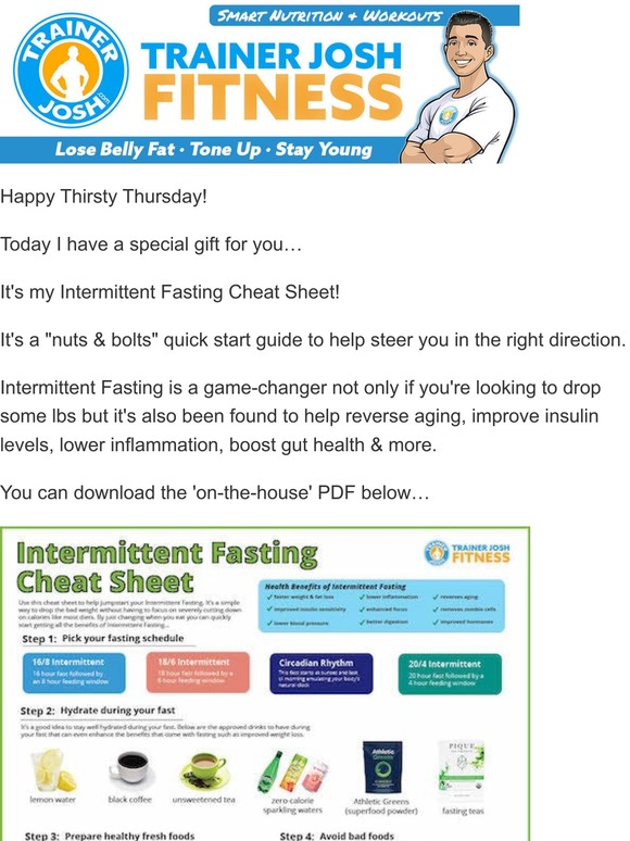 The Flat Belly Formula: Intermittent Fasting Cheat Sheet (inside) | Milled