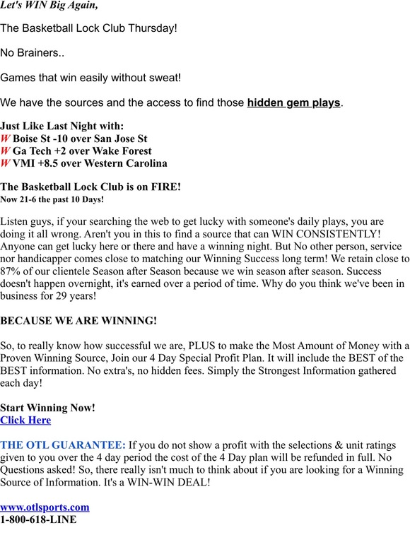 On Top of the Line Sports: Basketball Lock Club (21-6 for 78%): Plus ...