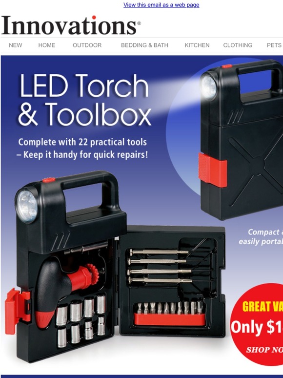 Innovations: LED Torch & Toolbox Set - Compact & portable! | Milled