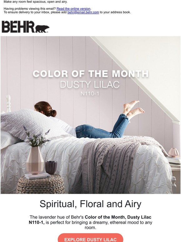 Behr: Color of the Month: Dusty Lilac N110-1 | Milled